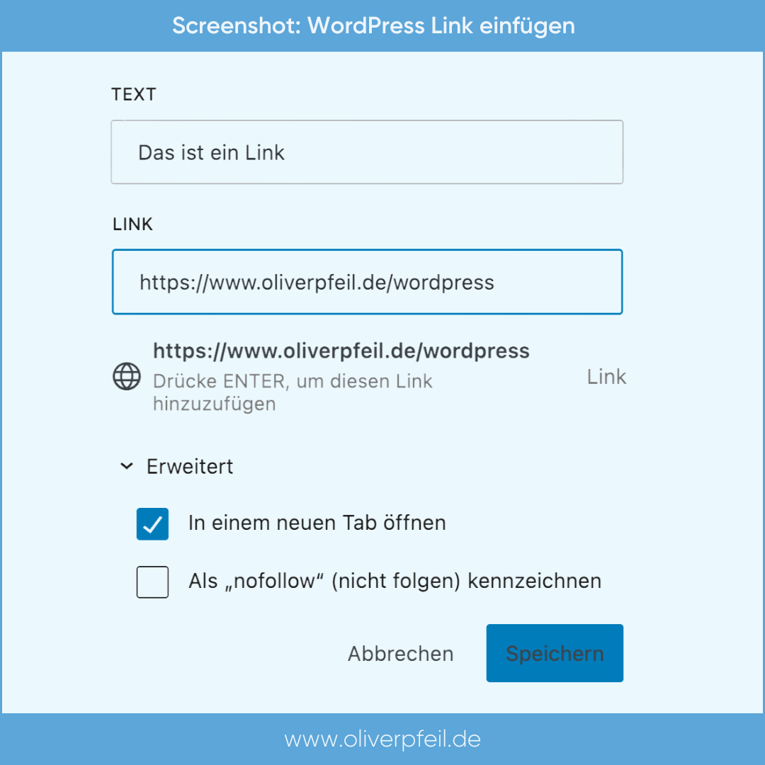 WordPress Link einfügen - Interner & externer Link