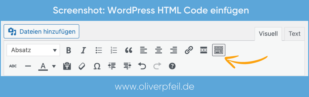 ᐅ WordPress HTML Code einfügen + bearbeiten (Quelltext)