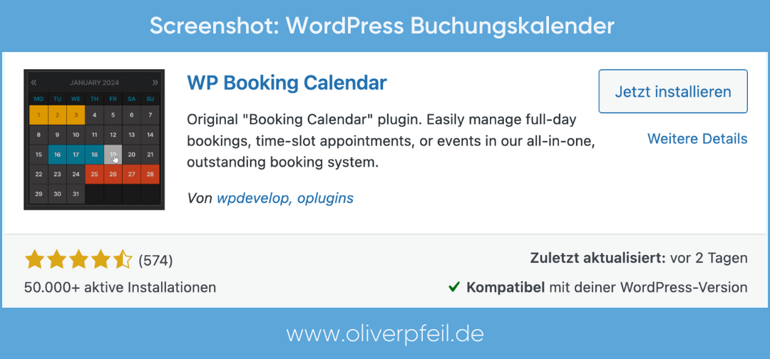 WordPress Kalender Plugin: Terminbuchungskalender